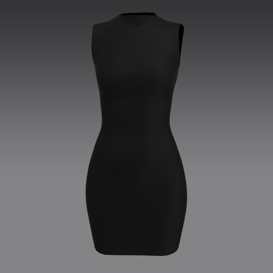 DRESS BASIC COLOR BLACK MATTE LOOK 3D model | CGTrader