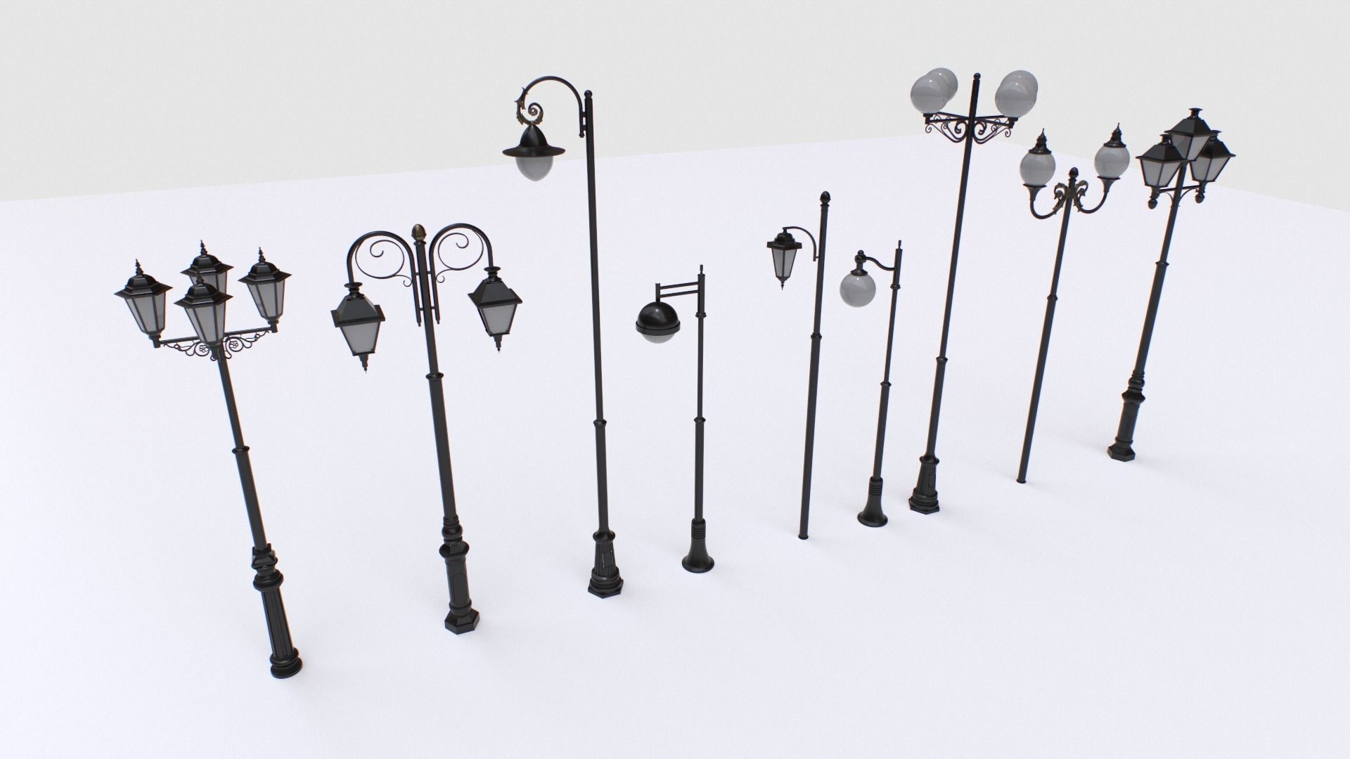 3D model Street Lights Pack VR / AR / low-poly | CGTrader