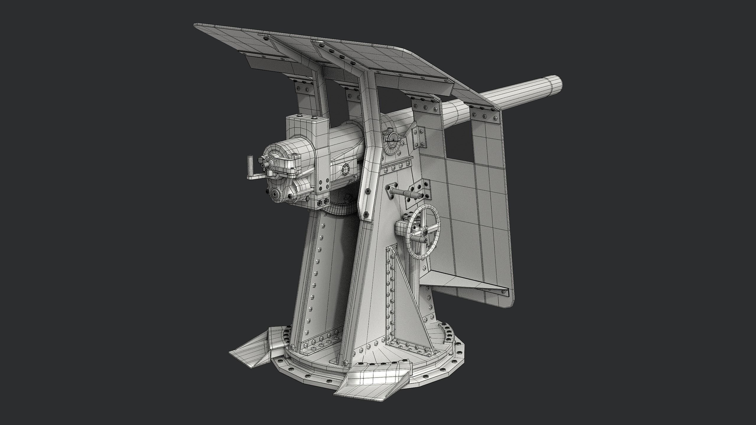 QF 12-pounder naval anti-aircraft cannon 3D model | CGTrader