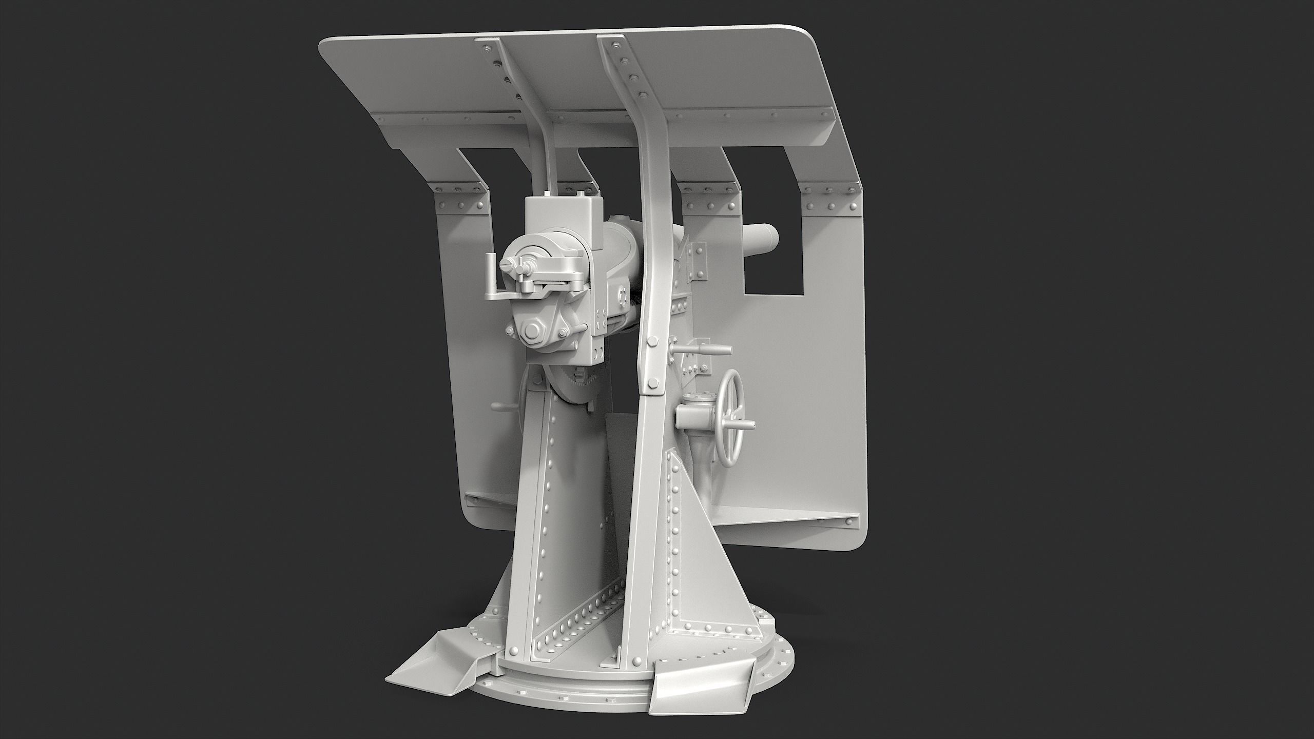 QF 12-pounder naval anti-aircraft cannon 3D model | CGTrader