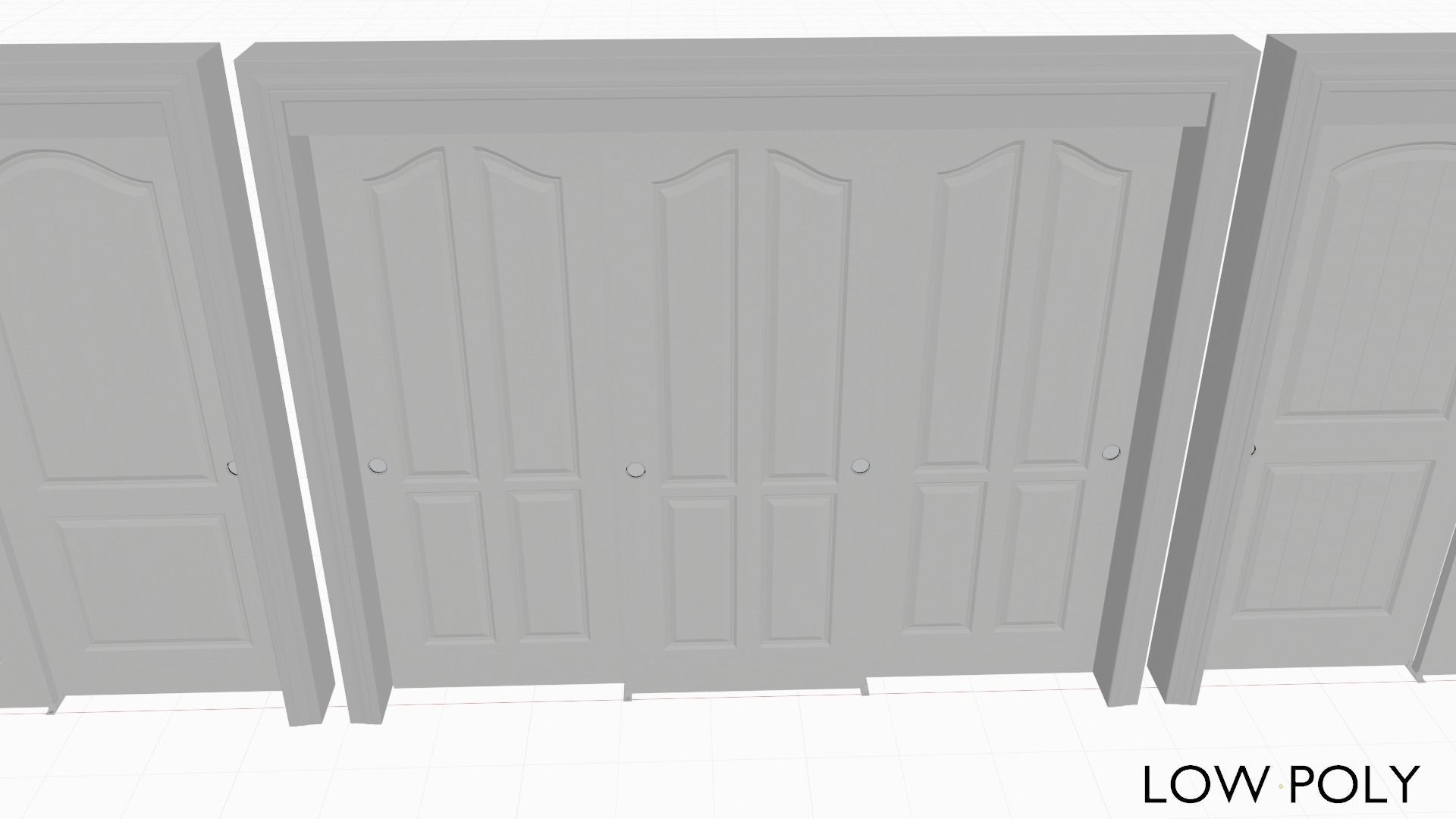 3D model Home Interior Sliding Closet Doors Pack High Poly Low Poly VR / AR / low-poly | CGTrader
