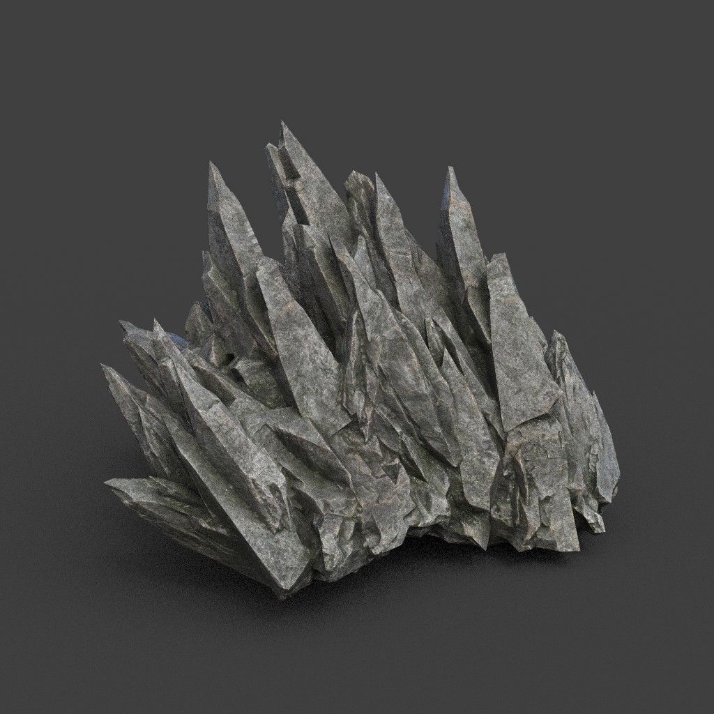 3D model Spiky Black Rock 220626 - Ultra HD 16K Textures VR / AR / low ...