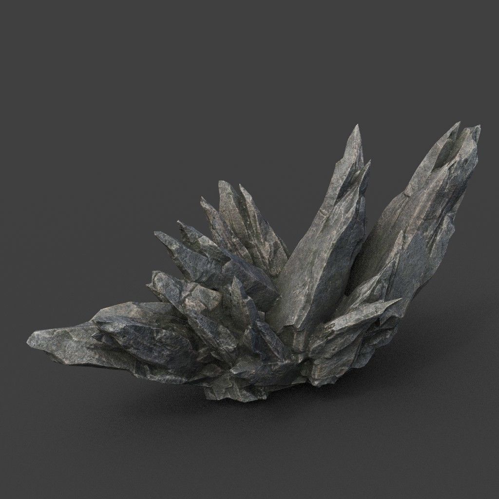 3D model Spiky Black Rock 220626 - Ultra HD 16K Textures VR / AR / low ...