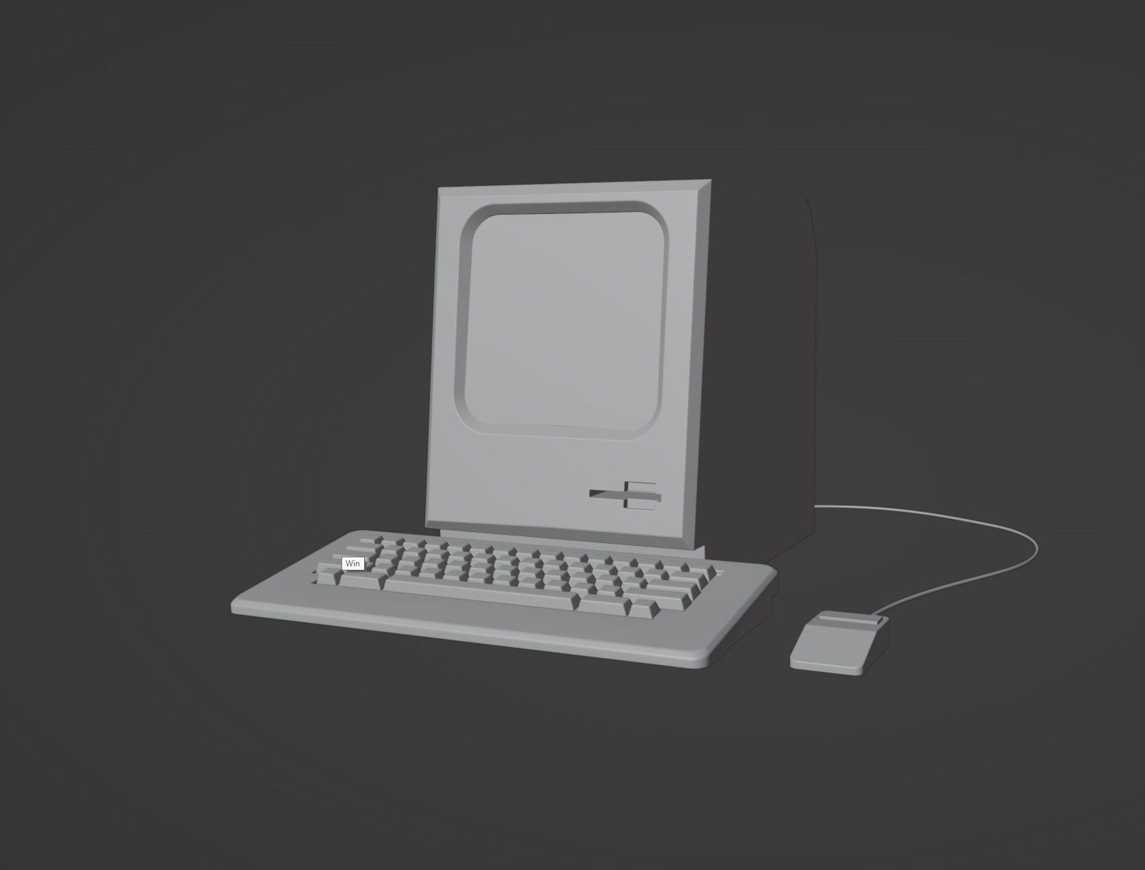 3d model of an old computer with a mouse and keyboard 3D model | CGTrader