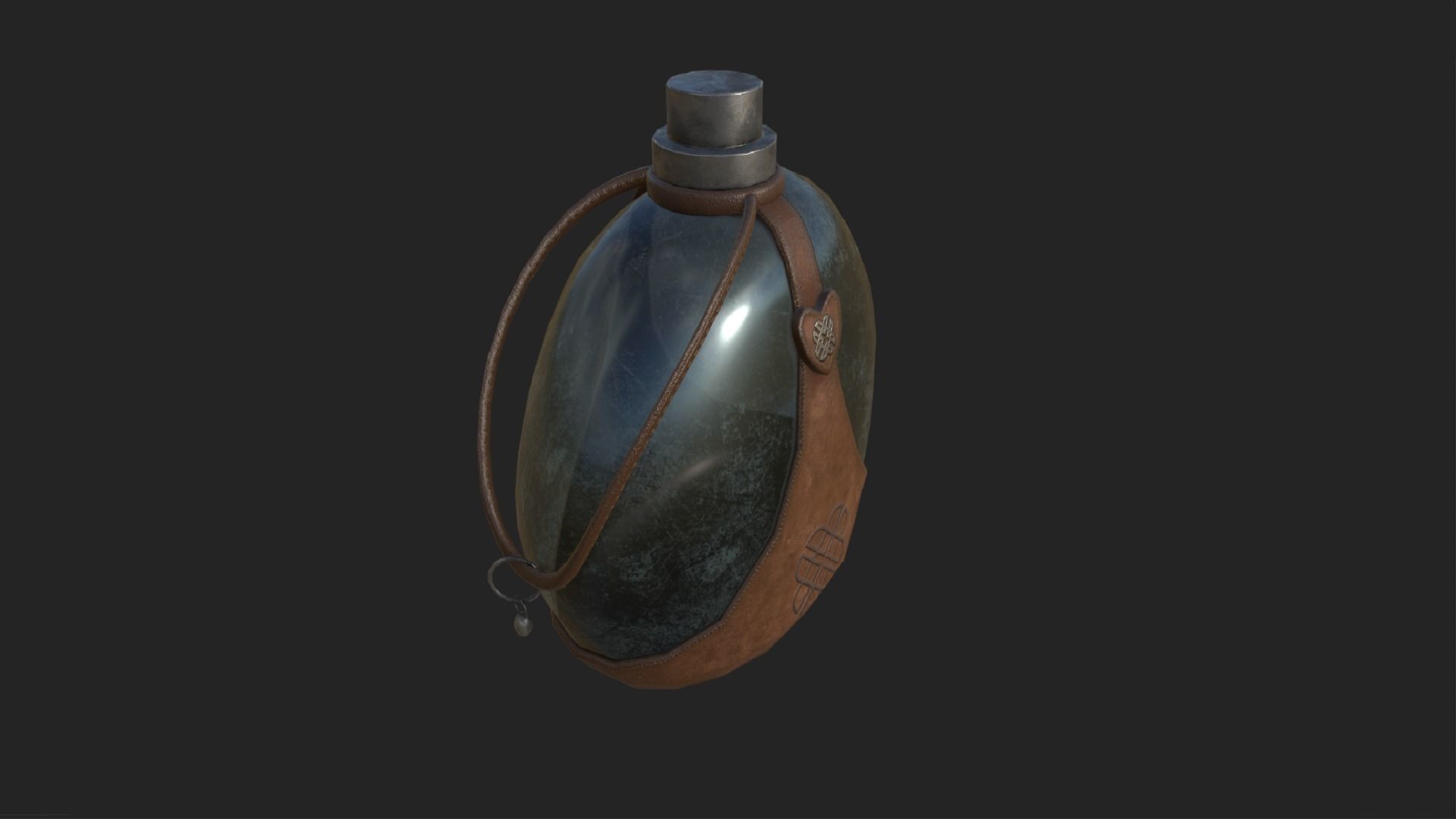 3D model Flask bottle in leather case PBR VR / AR / low-poly | CGTrader