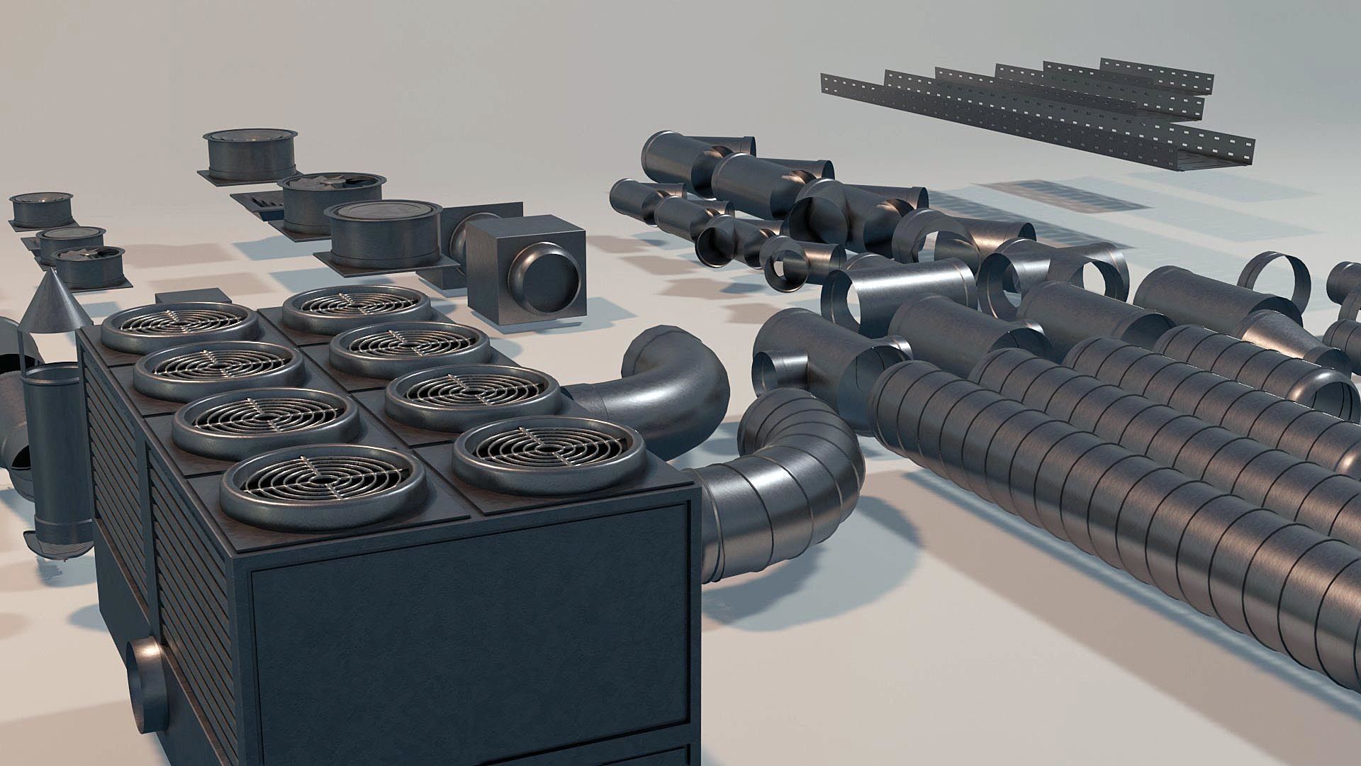 3D model Ventilation System Asset Kit 61 Models underground and ...