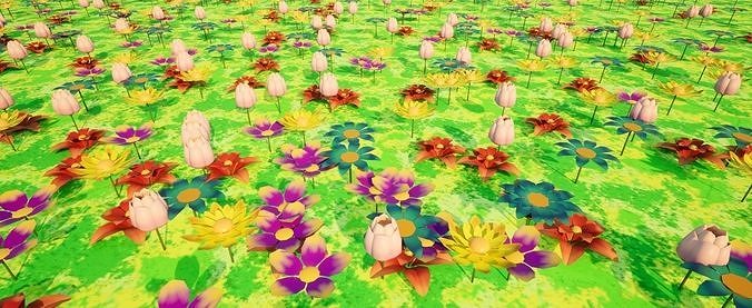 3D model Stylized Flowers collection - Grand Selection VR / AR / low ...
