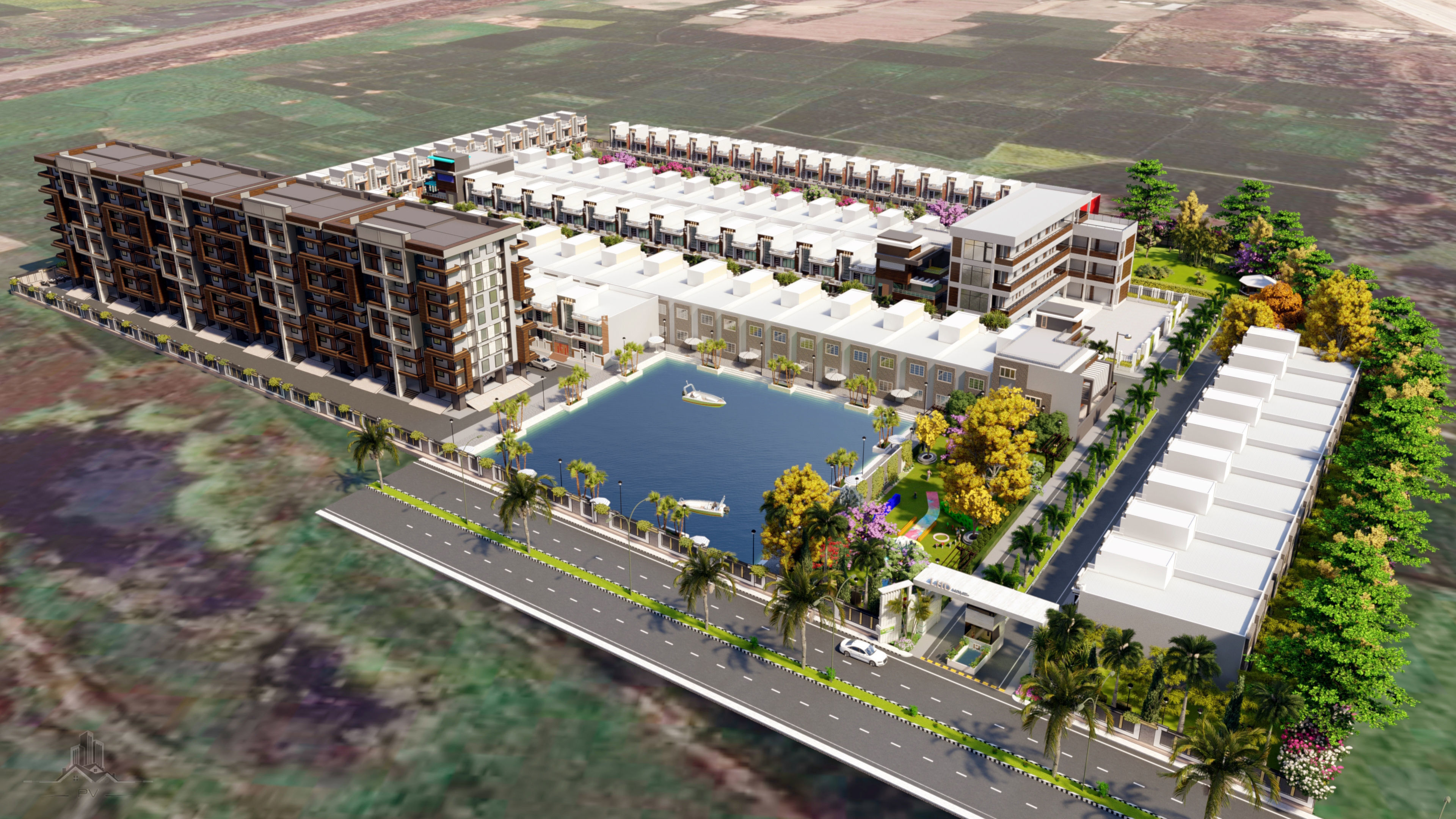 Row Houses Township 3D model | CGTrader