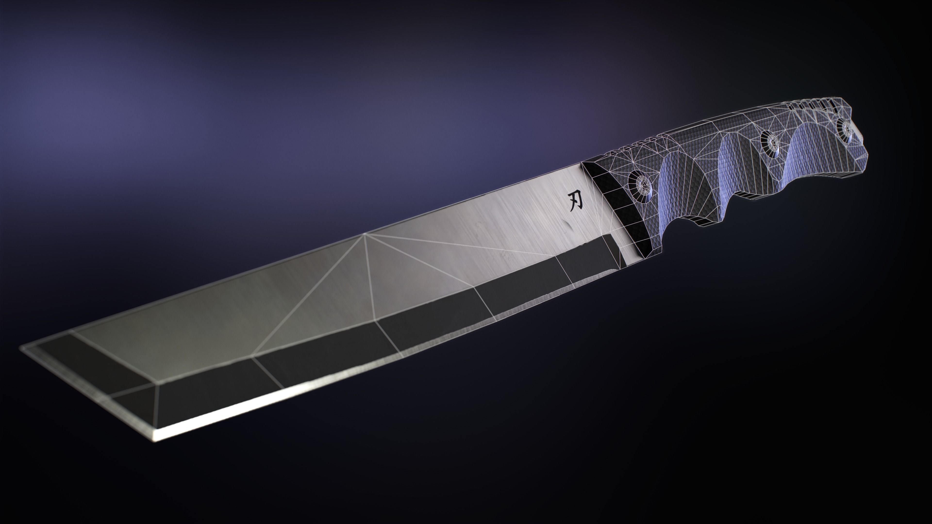 3D model 3D Tactical Tanto Knife - Game Ready PBR Asset VR / AR / low ...