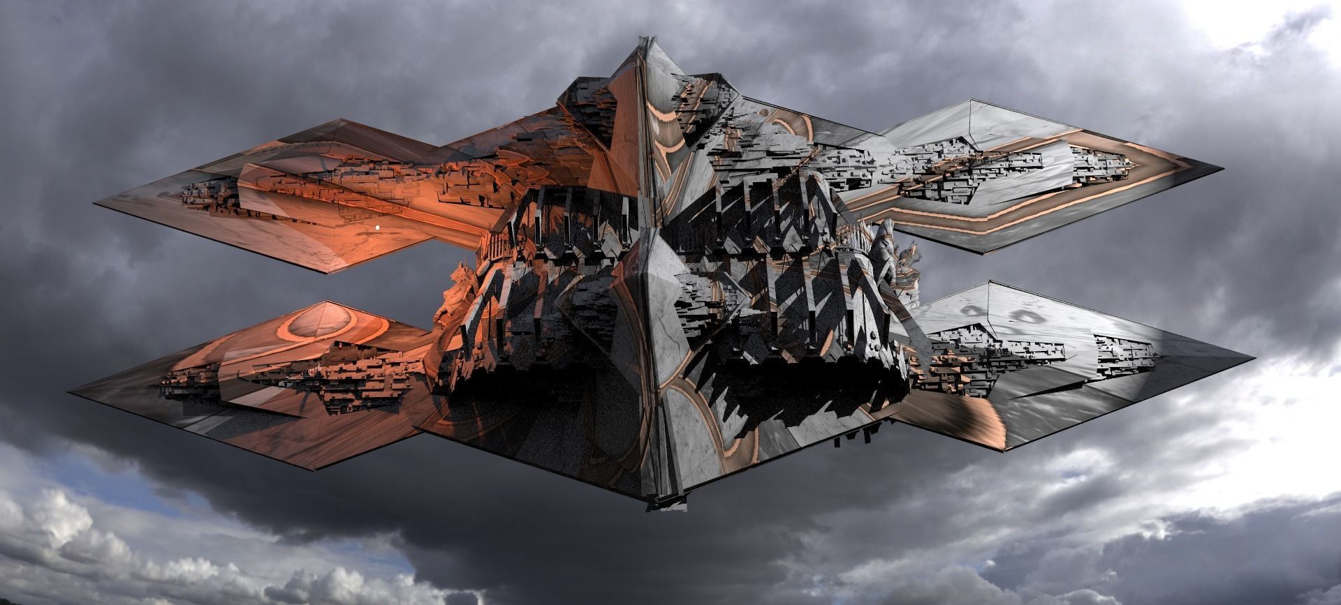 Sci-Fi Egyptian Alien Floating Monolith Huge 3 3D model | CGTrader