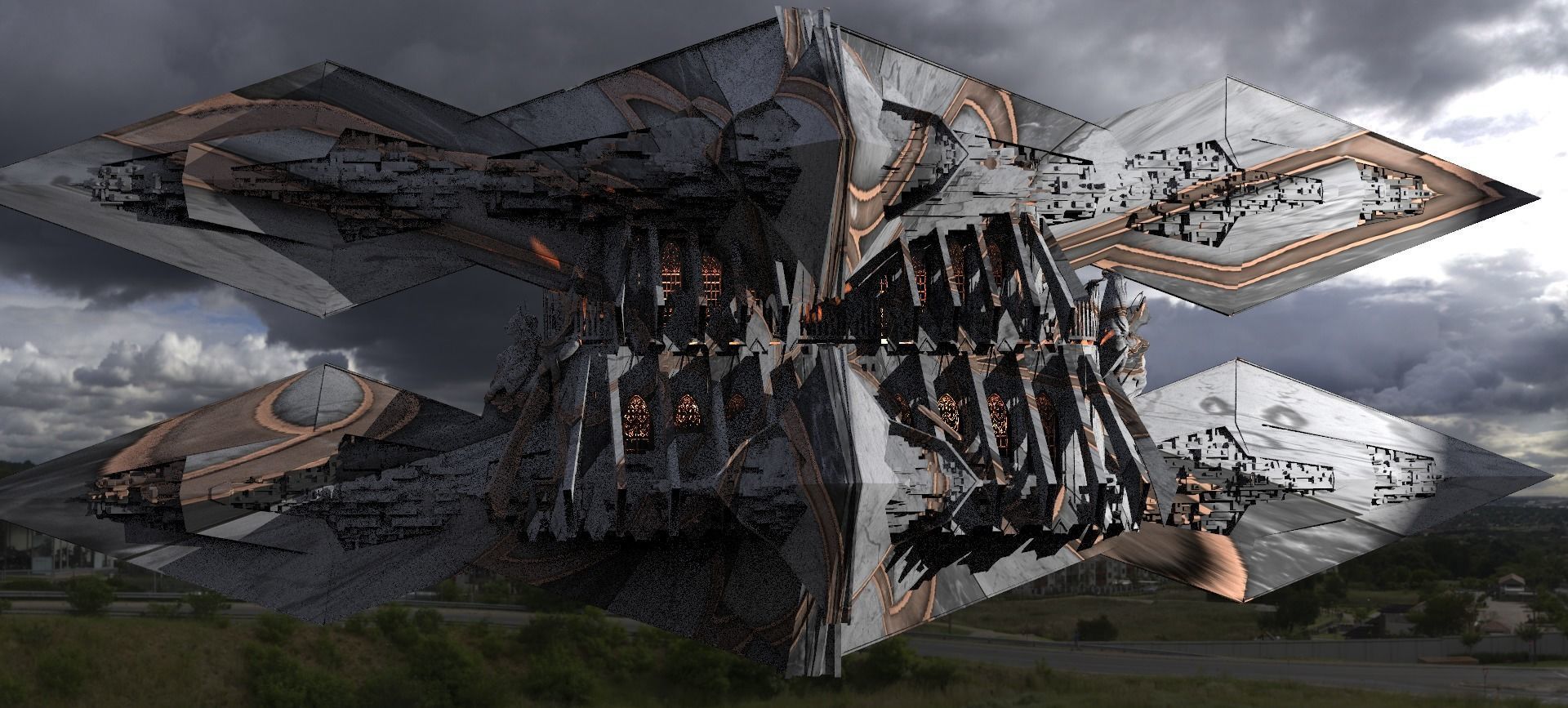 Sci-Fi Egyptian Alien Floating Monolith Huge 5 3D model | CGTrader