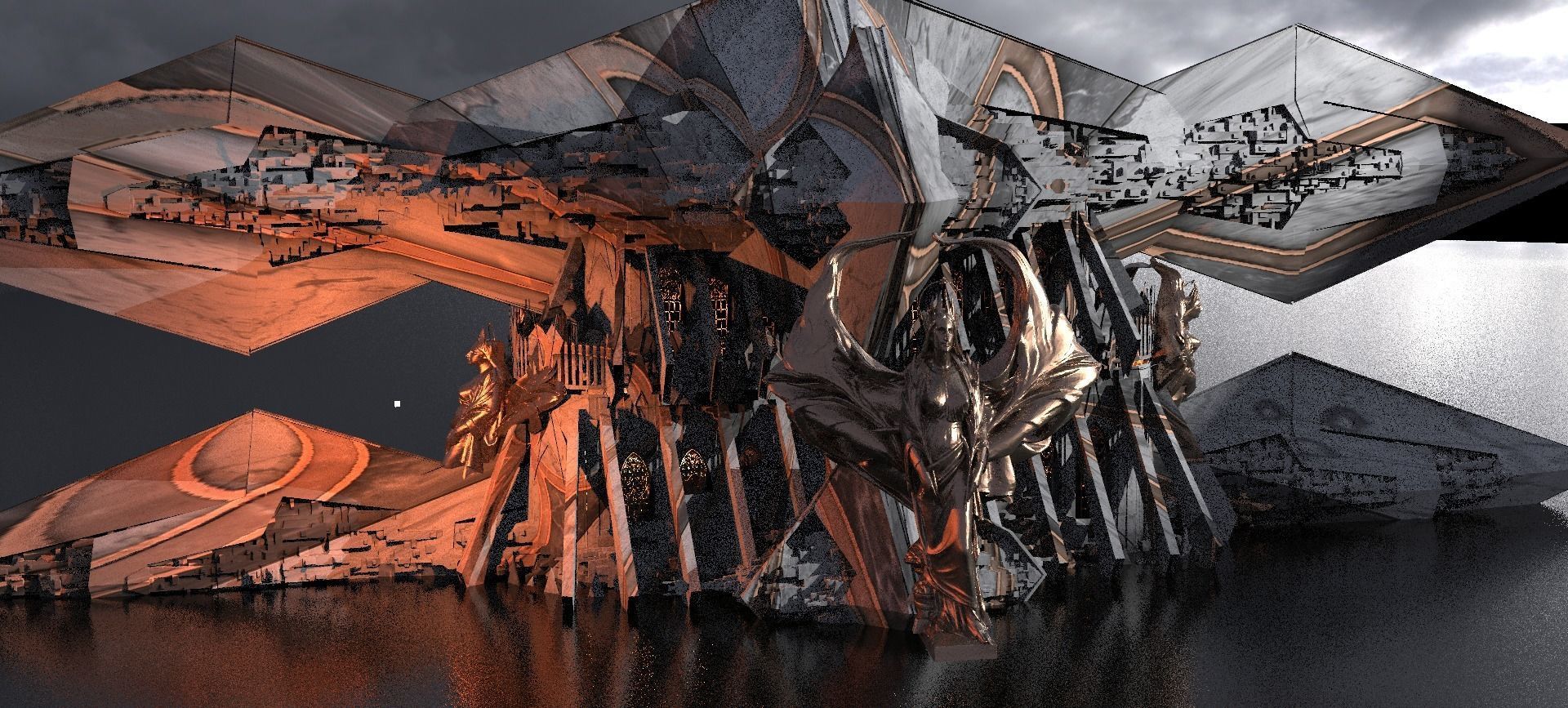 Sci-Fi Egyptian Alien Floating Monolith Huge 6 3D model | CGTrader