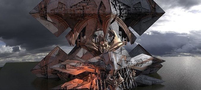 Sci-Fi Egyptian Alien Floating Monolith Huge 9 3D model | CGTrader