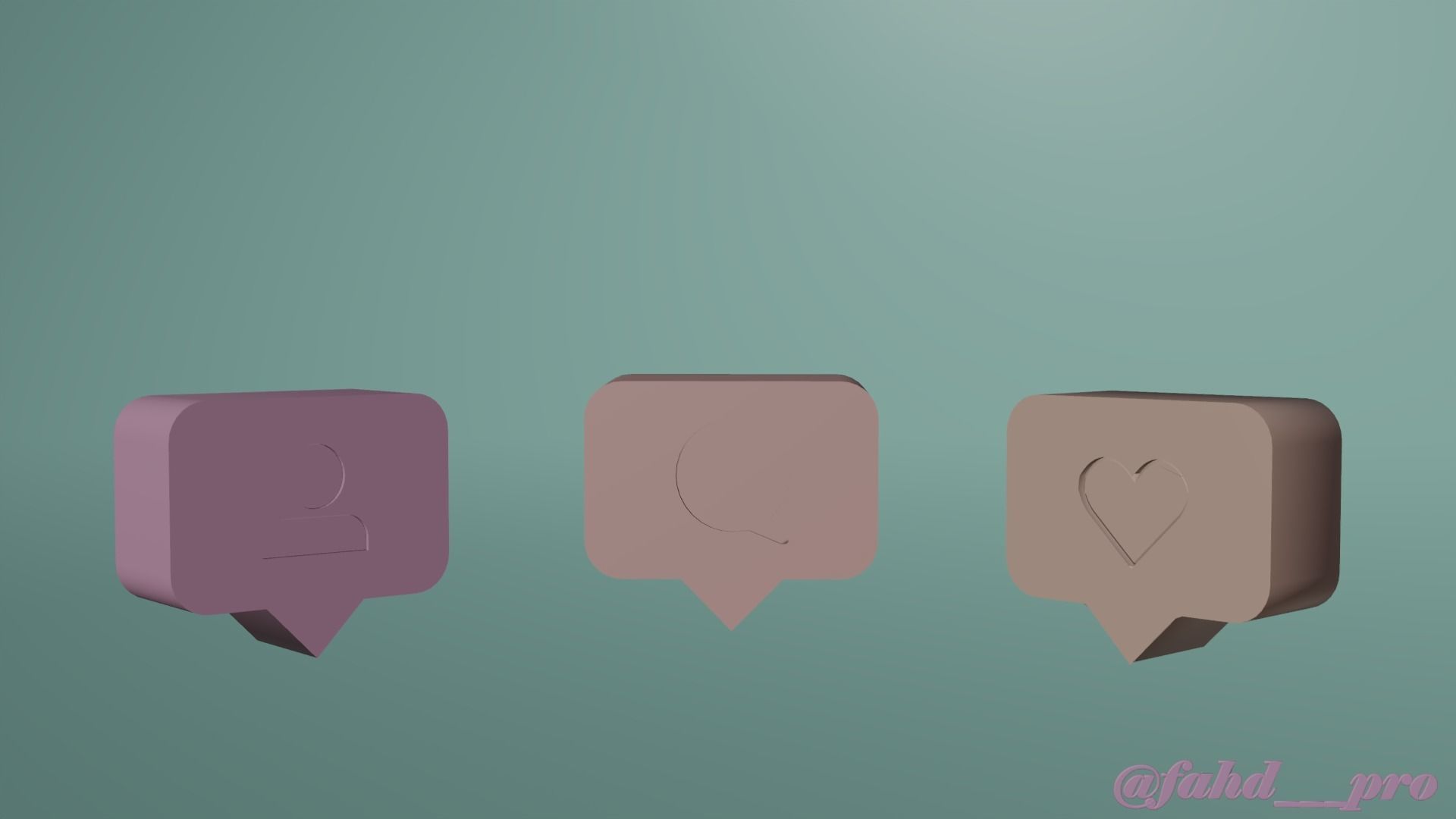 3D model Instagram icons 3D models VR / AR / low-poly | CGTrader