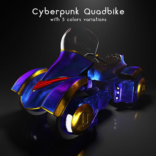 3D model Cyberpunk quadbike with 5 color variations - original concept ...
