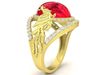 Dragon Red Gem Statement Ring for Men 3410 3D model 3D printable | CGTrader