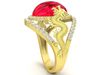 Dragon Red Gem Statement Ring for Men 3410 3D model 3D printable | CGTrader