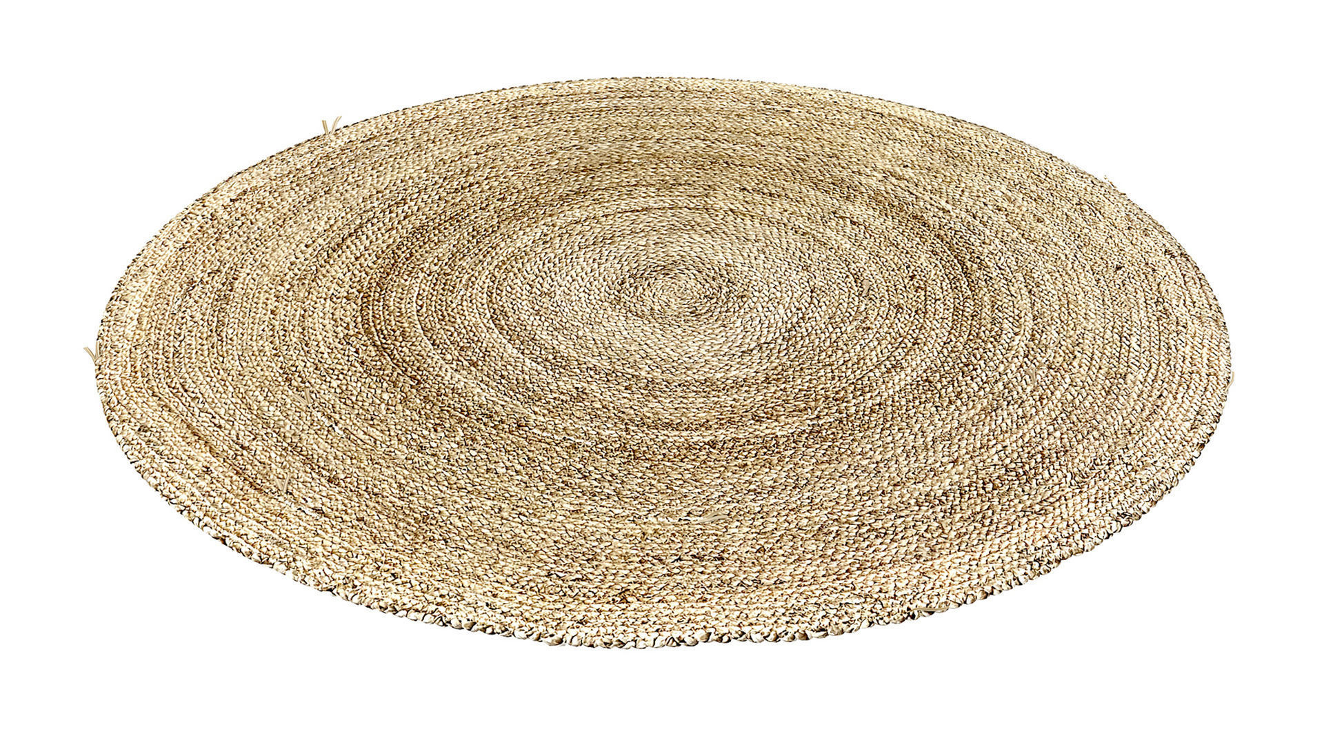 Hausattire Hand Woven Jute Braided Rug Round Natural 3D model | CGTrader
