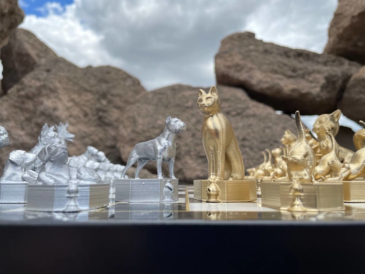 Cat Versus Dog Chess Set-3D Print Set 3D model 3D printable | CGTrader