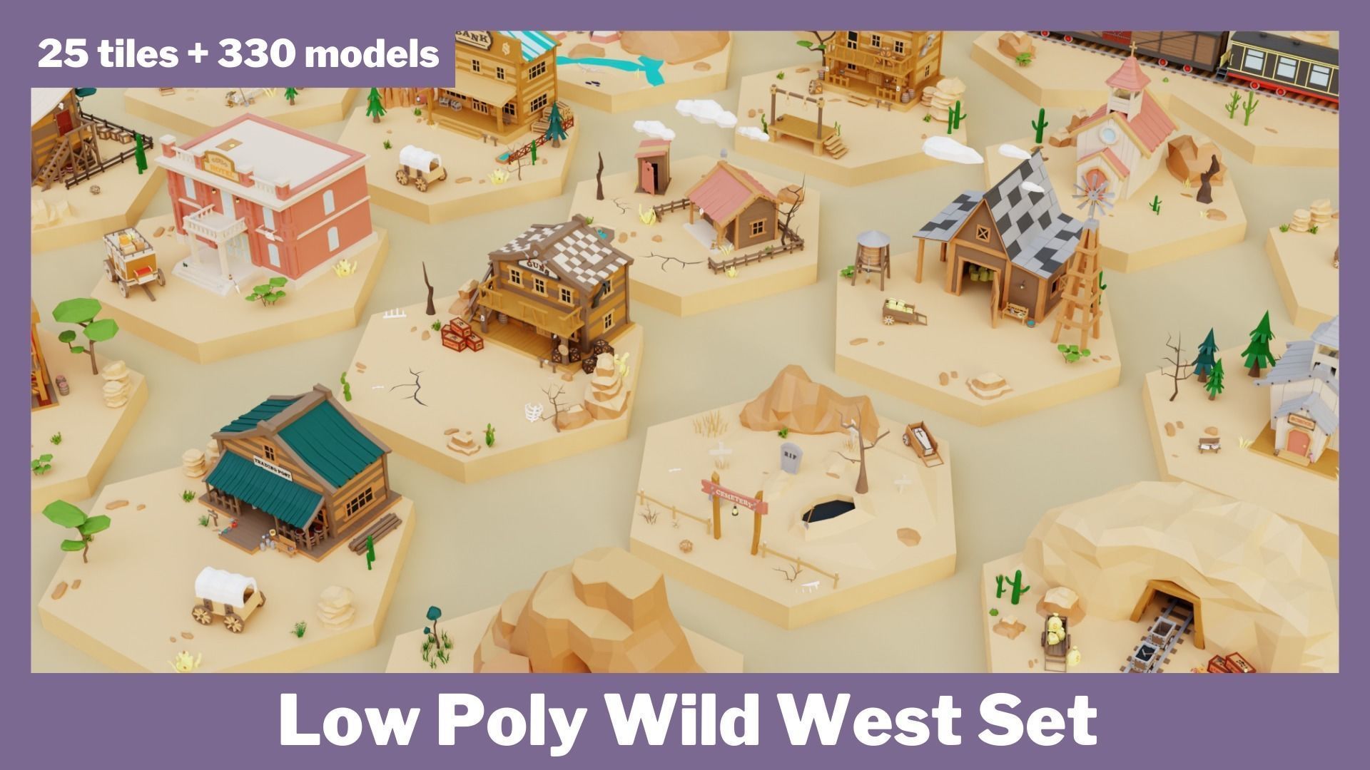 3D model Low Poly Wild West Set VR / AR / low-poly | CGTrader