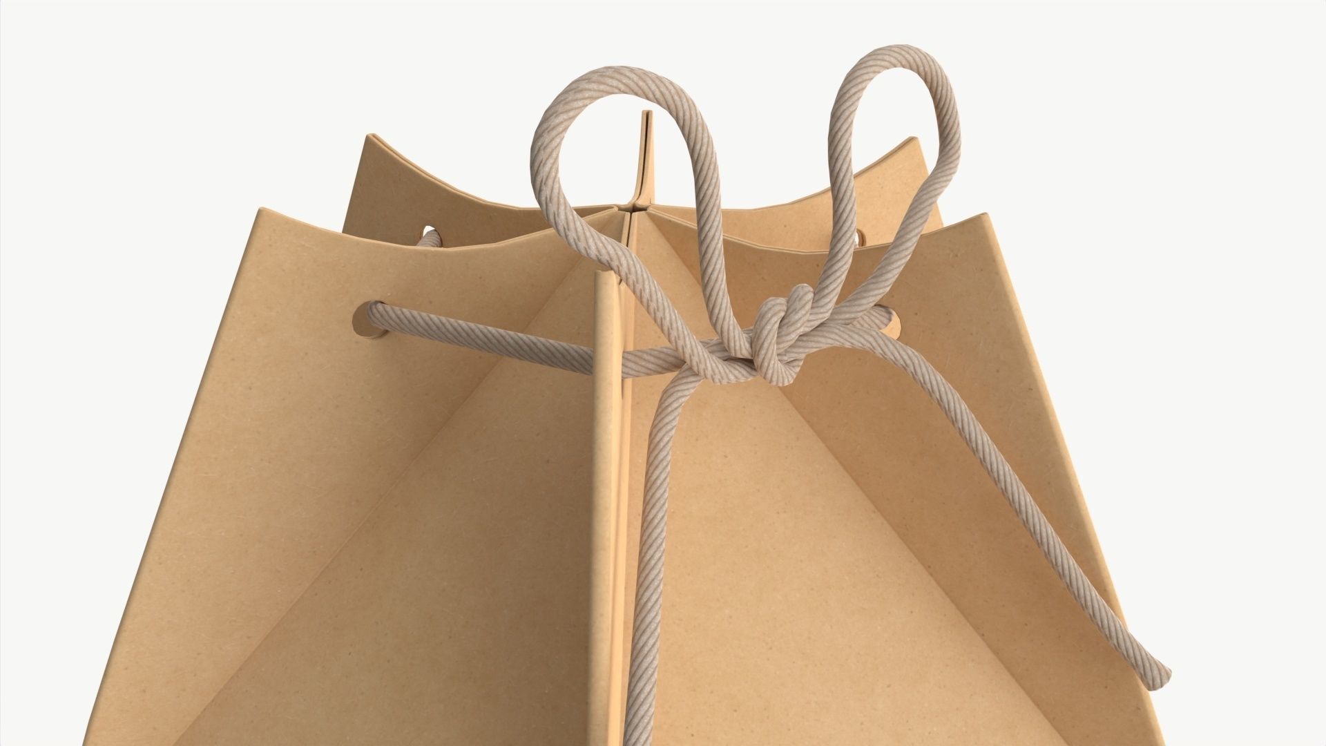 Hexagonal cardboard box with cord 3D model | CGTrader