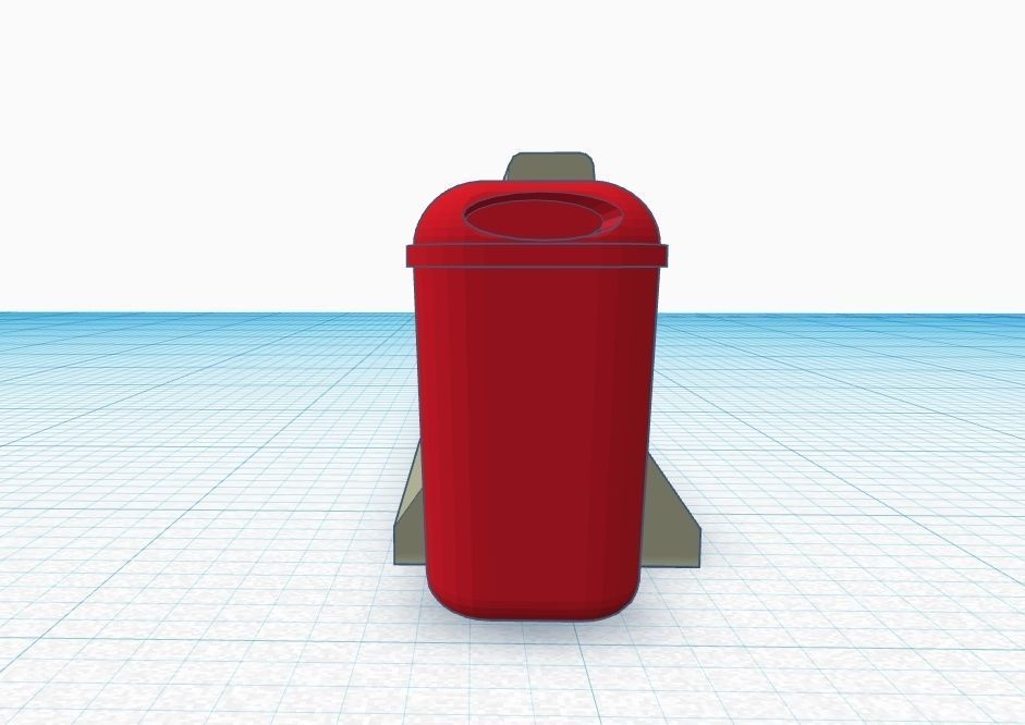 trash bin h0 scale 1-87 3D model 3D printable | CGTrader