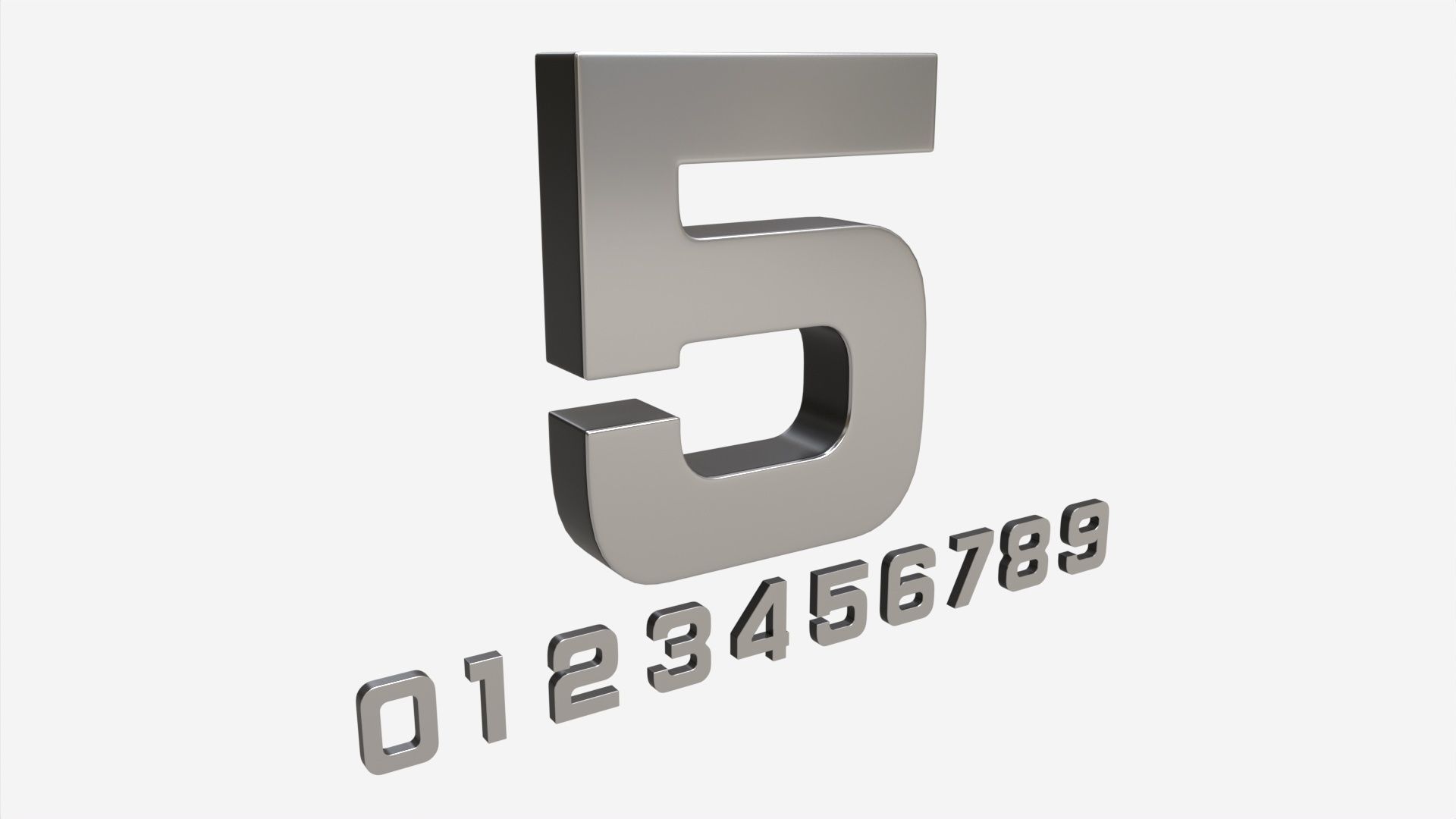 Numbers silver metal plastic 3D model | CGTrader