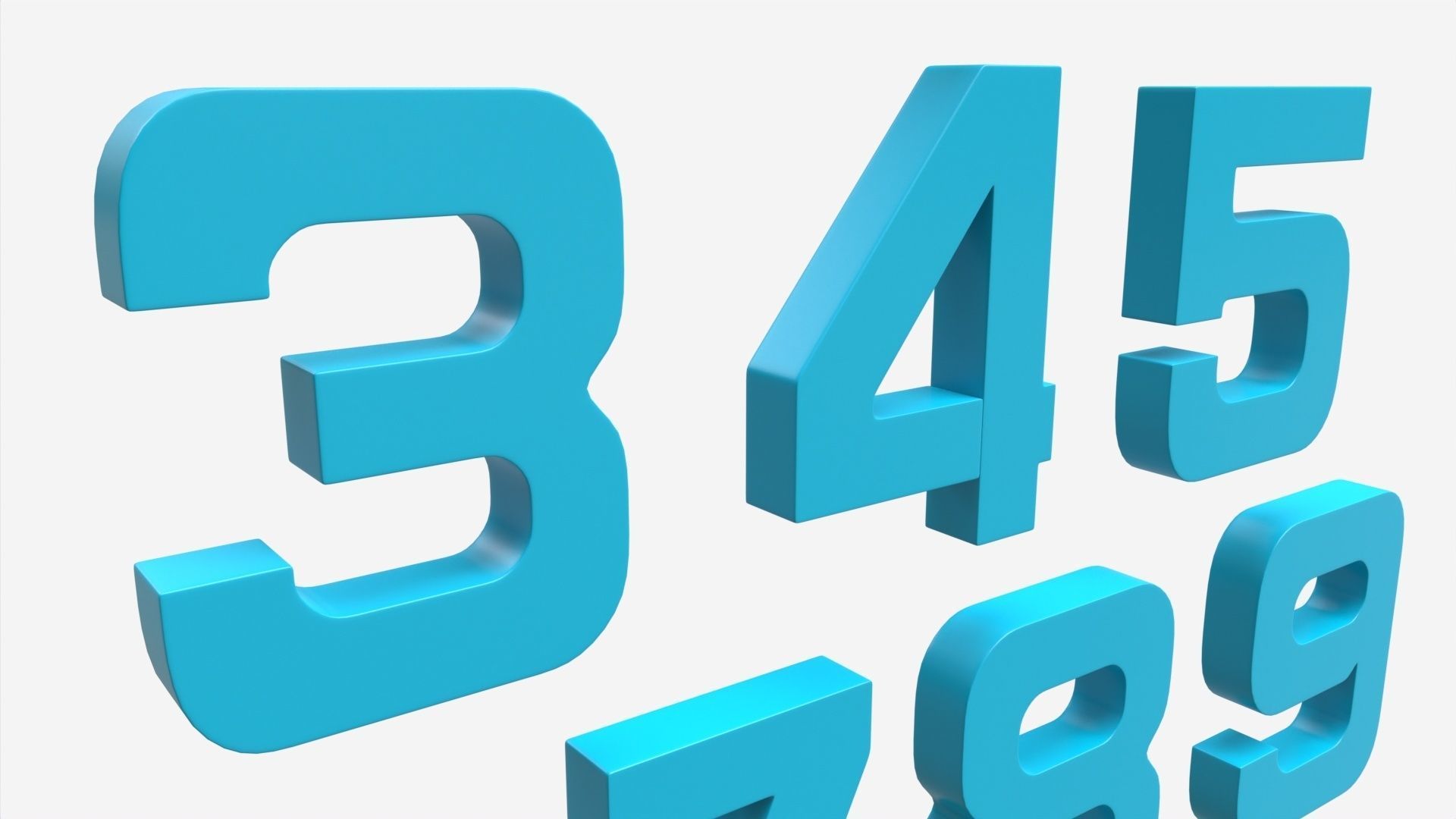 Plastic numbers 3D model | CGTrader