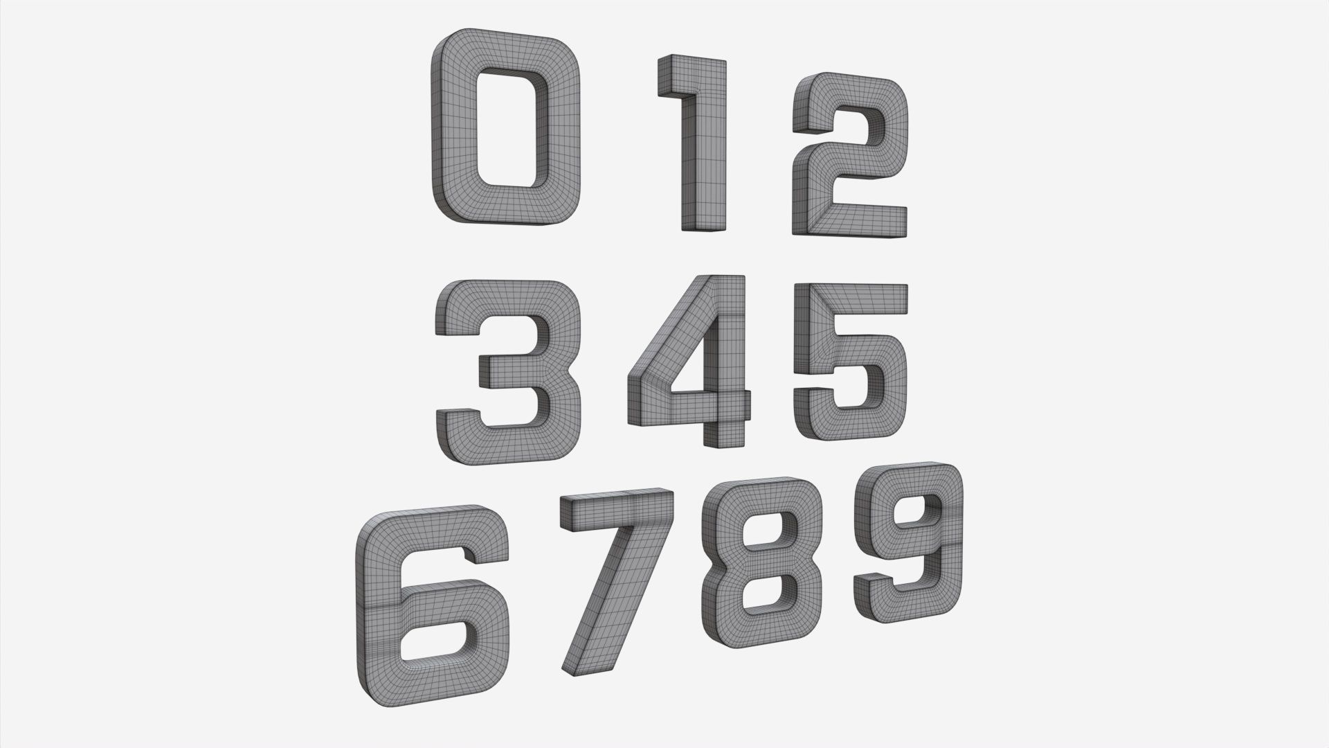 Plastic numbers 3D model | CGTrader
