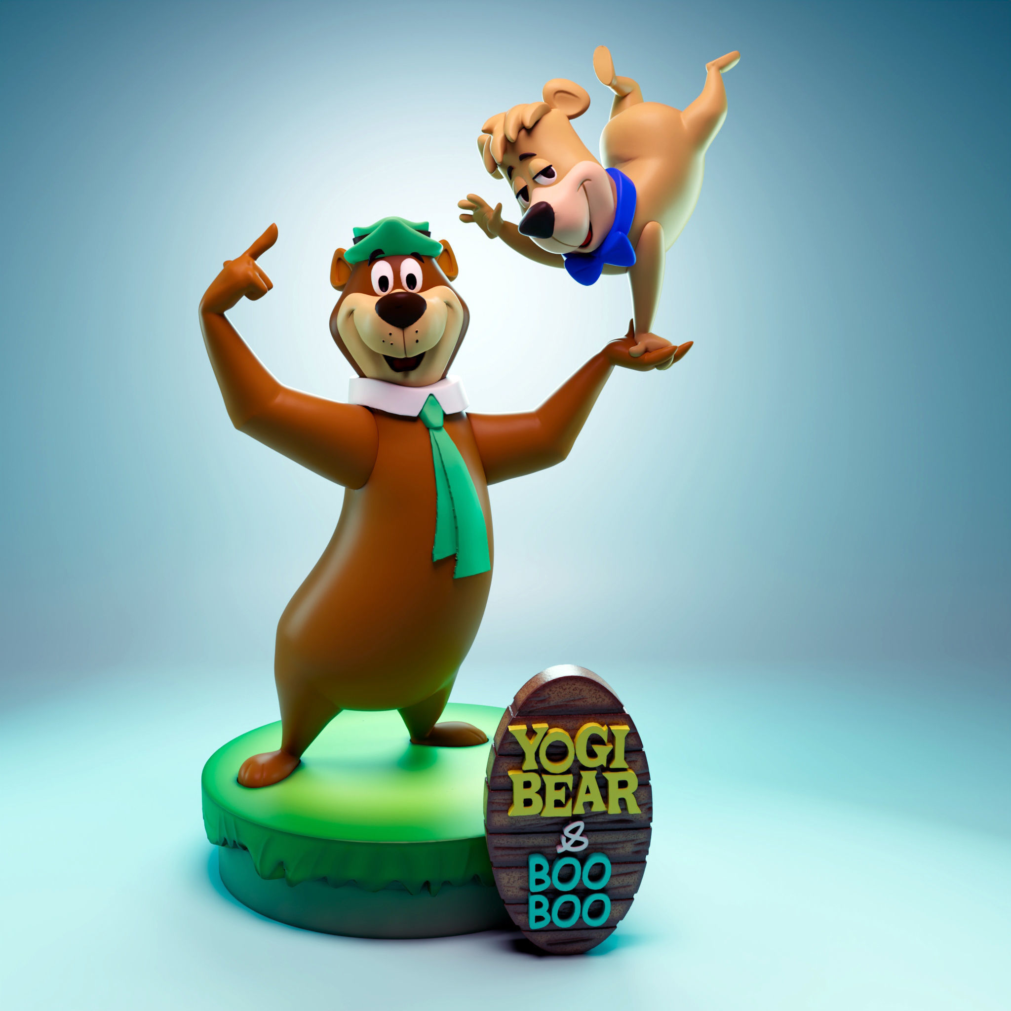 Yogi Bear and Boo Boo 3D model 3D printable | CGTrader