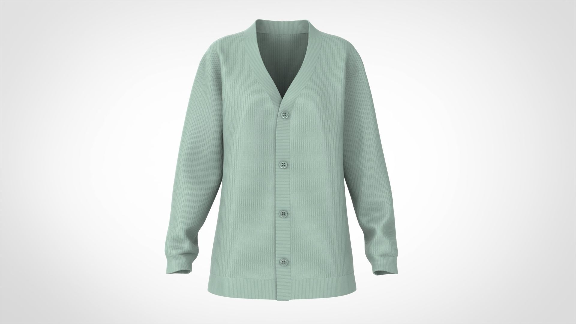 Regular Loose Fit Unisex Cardigan Design 3D model | CGTrader