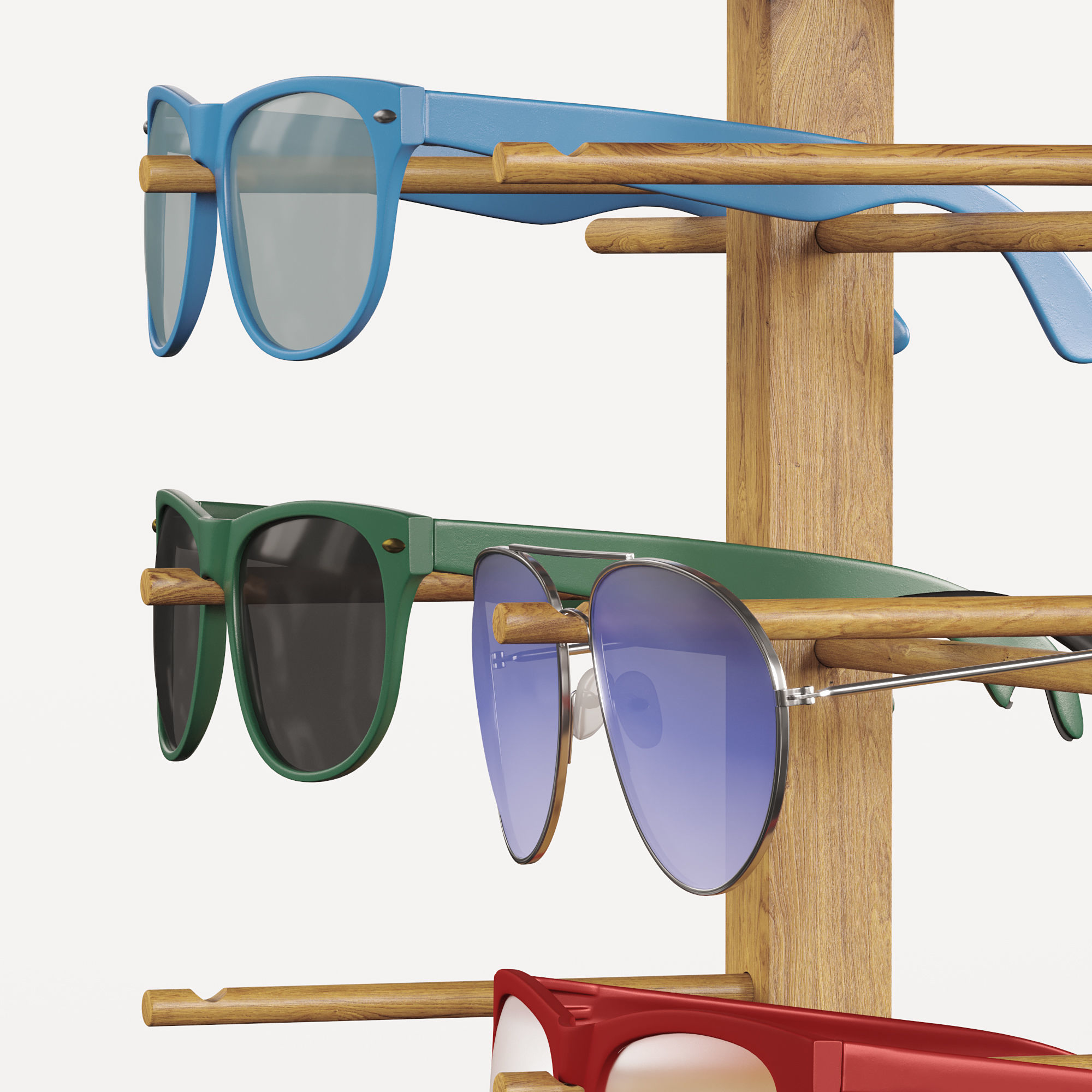 Wooden Sunglass Display Stand 3D model | CGTrader