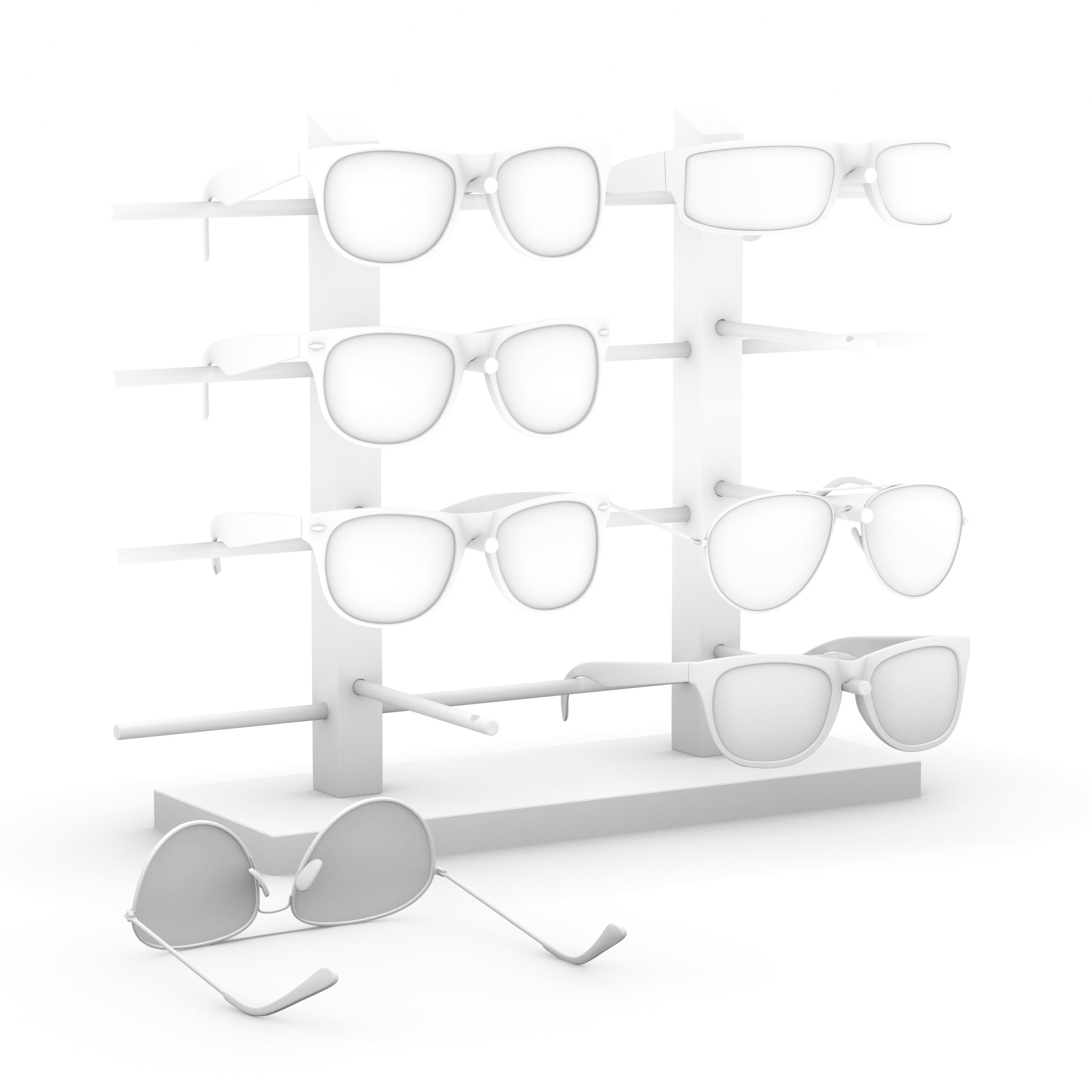 Wooden Sunglass Display Stand 3D model | CGTrader