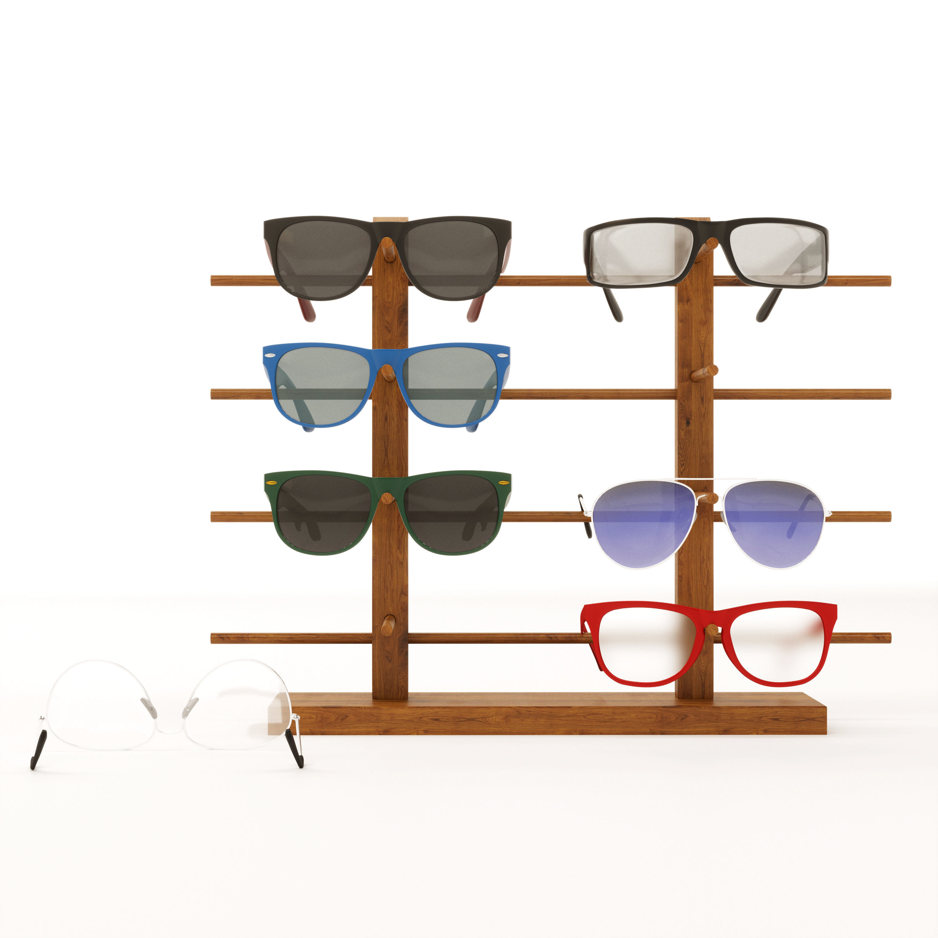 Wooden Sunglass Display Stand 3D model | CGTrader
