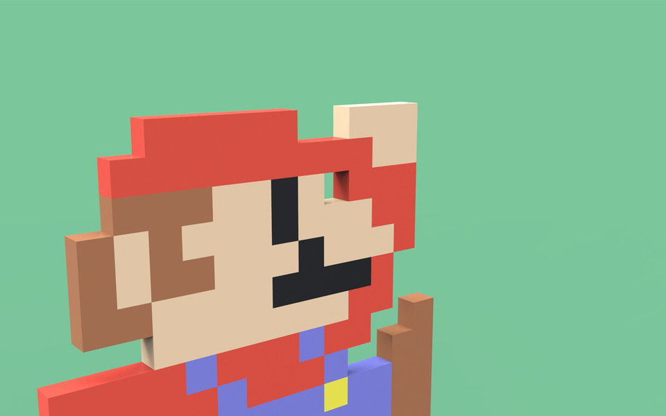 8 Bit Mario Bros free 3D model | CGTrader