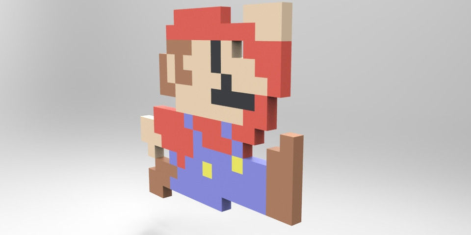 8 Bit Mario Bros free 3D model | CGTrader