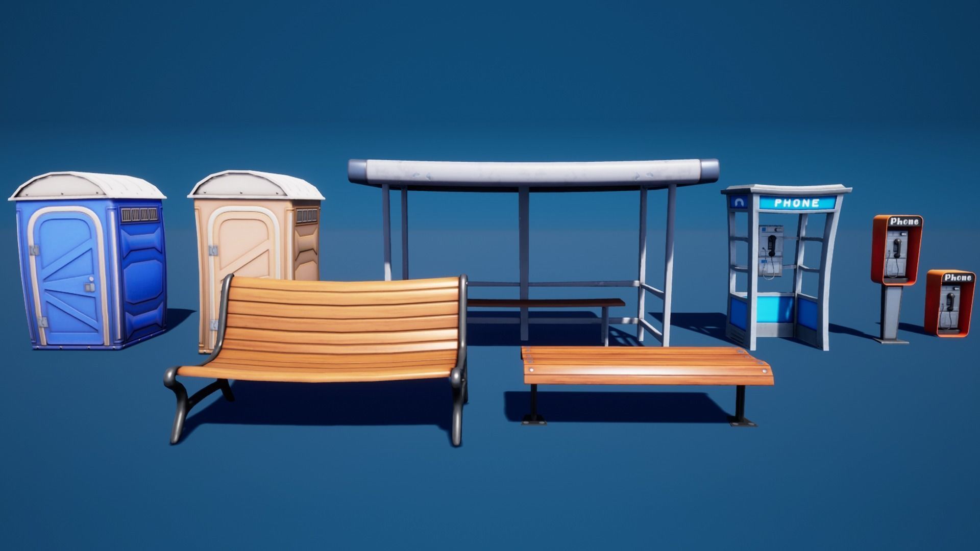 3D model City Street Props Stylized VR / AR / low-poly | CGTrader