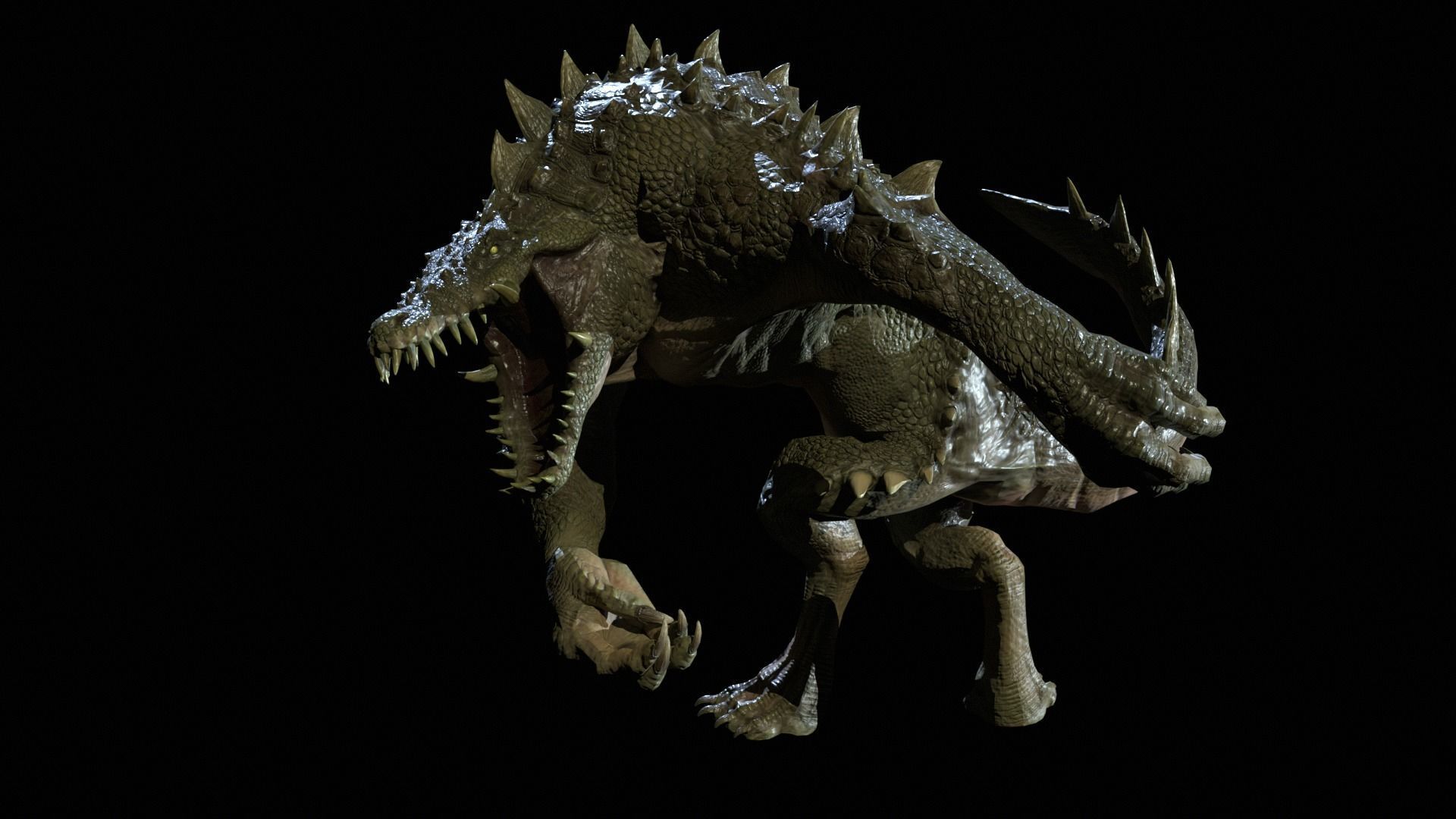 3D model MutantCrocodile crocodile creature VR / AR / low-poly rigged ...