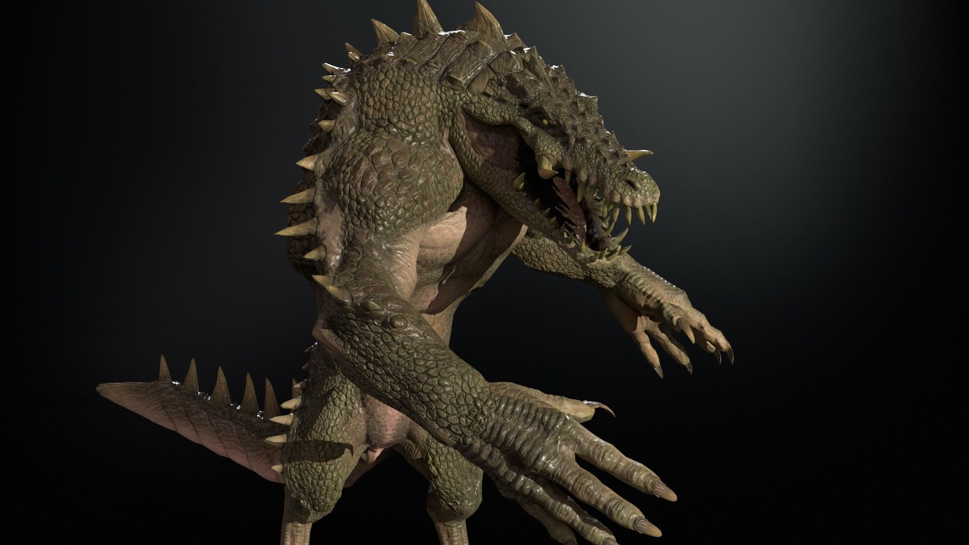 3D model MutantCrocodile crocodile creature VR / AR / low-poly rigged ...