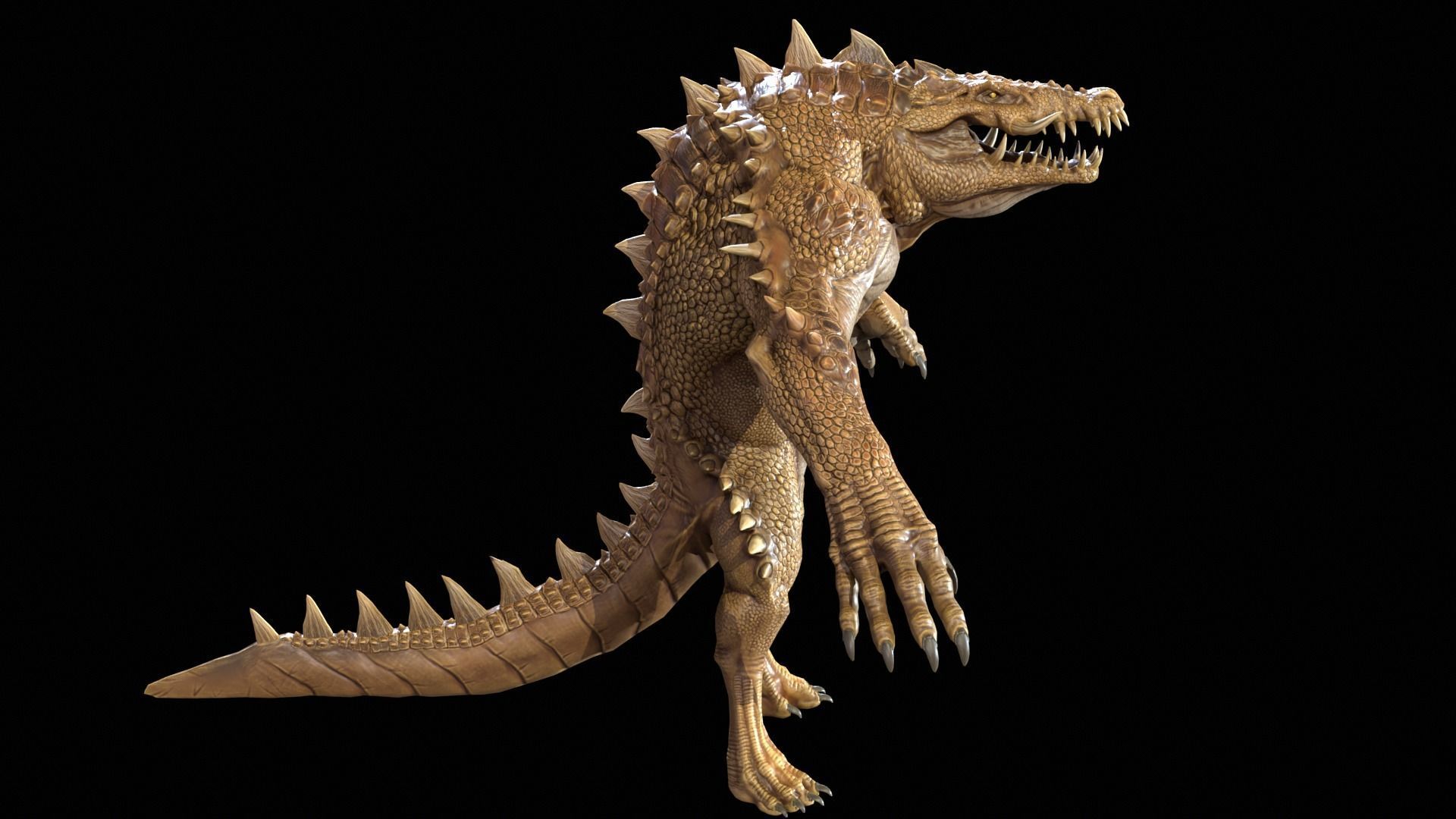 3D model MutantCrocodile crocodile creature VR / AR / low-poly rigged ...