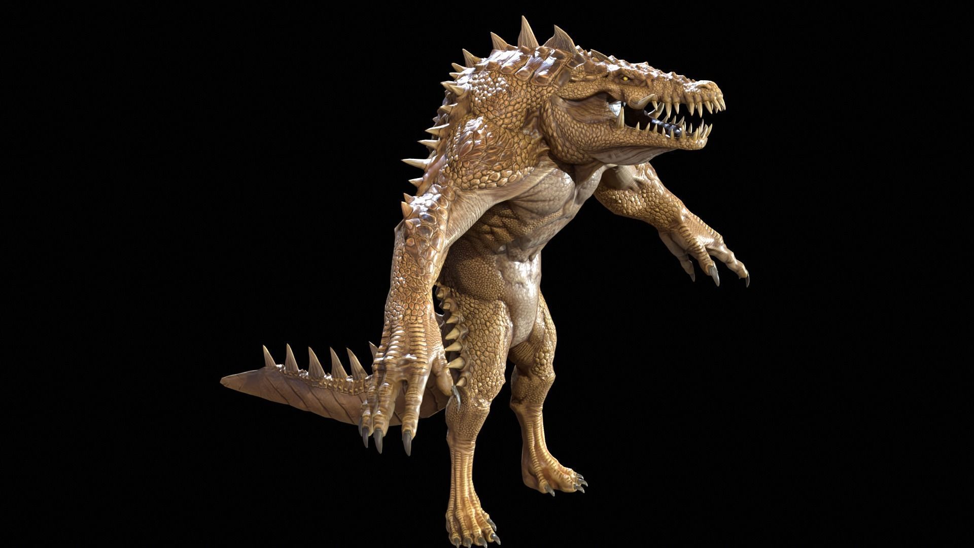 3D model MutantCrocodile crocodile creature VR / AR / low-poly rigged ...