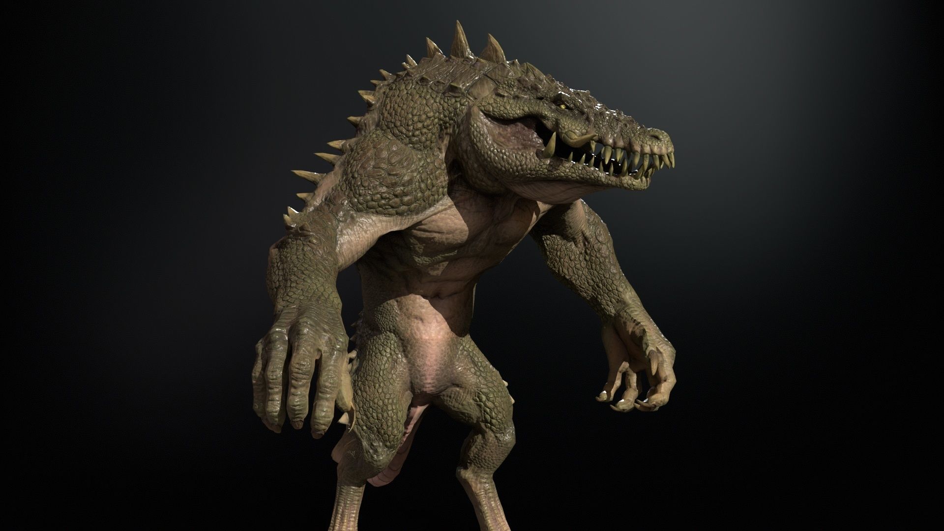 3D model MutantCrocodile crocodile creature VR / AR / low-poly rigged ...