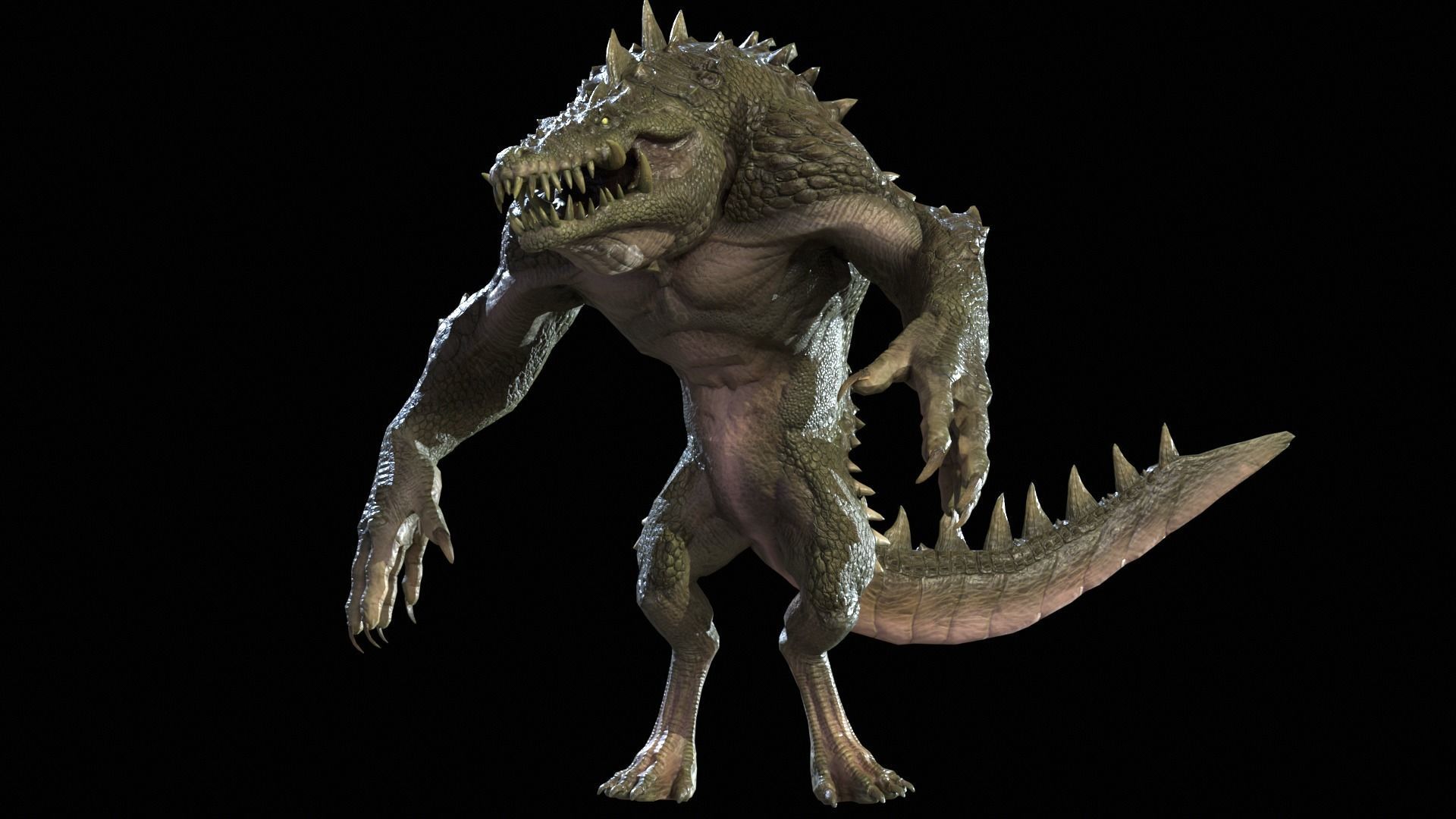 3D model MutantCrocodile crocodile creature VR / AR / low-poly rigged ...