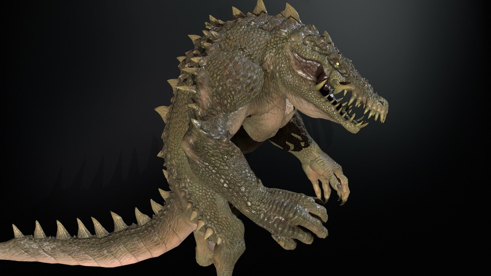 3D model MutantCrocodile crocodile creature VR / AR / low-poly rigged ...