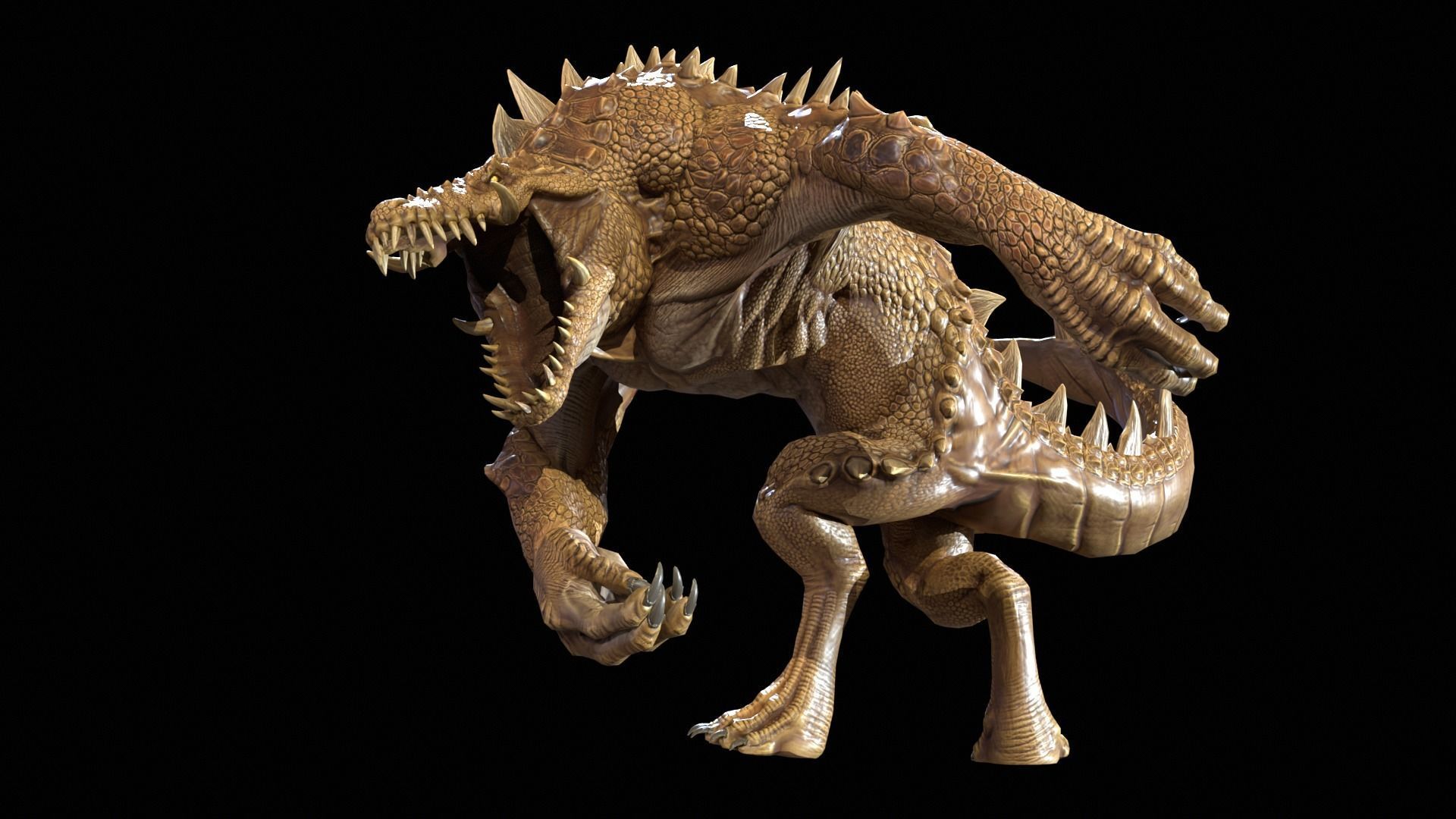3D model MutantCrocodile crocodile creature VR / AR / low-poly rigged ...