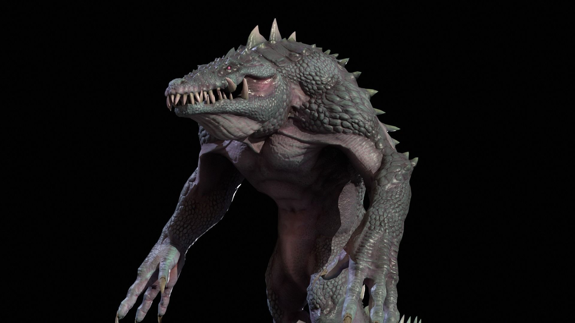 3D model MutantCrocodile crocodile creature VR / AR / low-poly rigged ...