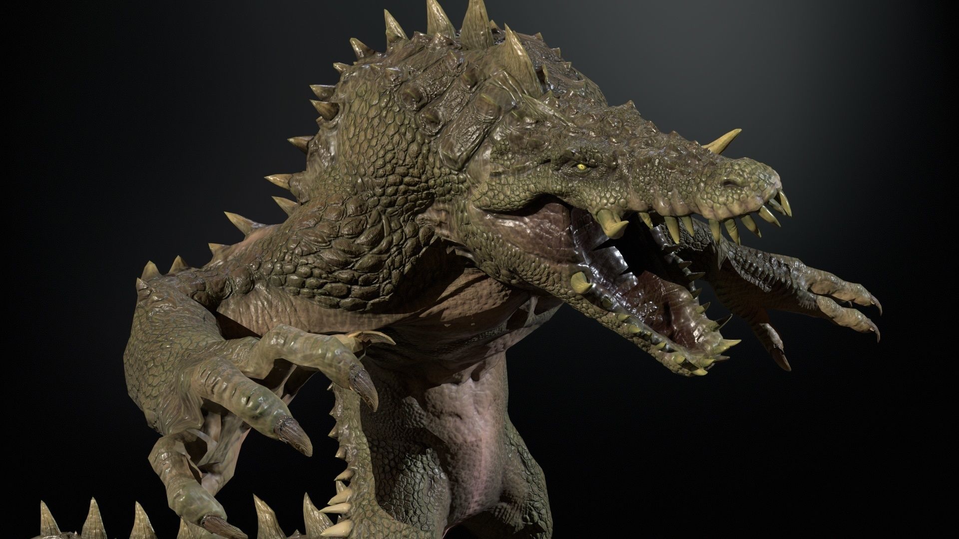 3D model MutantCrocodile crocodile creature VR / AR / low-poly rigged ...