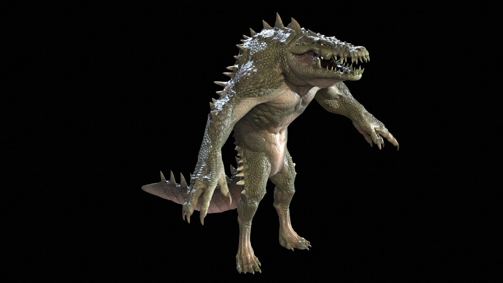 3D model MutantCrocodile crocodile creature VR / AR / low-poly rigged ...