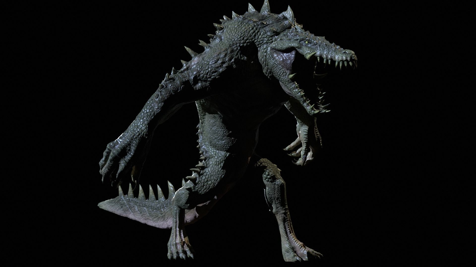 3D model MutantCrocodile crocodile creature VR / AR / low-poly rigged ...