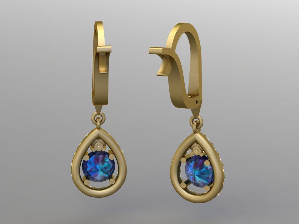 Earring 3D model 3D printable model 0003 free 3D model 3D printable ...